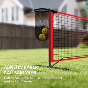 SPORTNOW Přenosná síť na pickleball – Sada 6,7m s nejvyššími standardy, včetně sítě, značkovačů, sběrače míčků a tašky pro venkovní použití