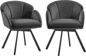 Sada 2 ks – Kancelářská židle Yaheetech – tmavě šedá, 57 cm (šířka) × 61 cm (hloubka) × 75 cm (výška) (267715339484)
