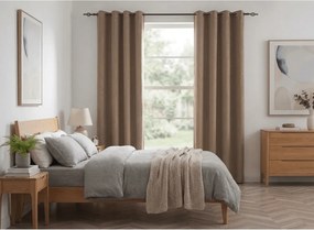Zatemňovací závěs DUNES VELVET 140x250 cm, béžovohnědý Zavěšení: Kovové kroužky