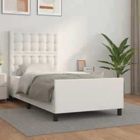 Rám postele s čelem bílý 90x200 cm umělá kůže 3125550