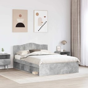 Rám postele s čelo Beton 160 x 200 cm Masivní borové dřevo 3412874