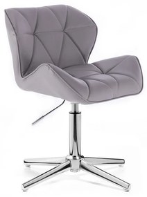 LuxuryForm DESIGN Otočná židle MILANO na stříbrném kříži - šedá