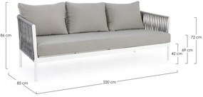 BIZZOTTO zahradní pohovka FLORENCIA bílo-šedá 0662796