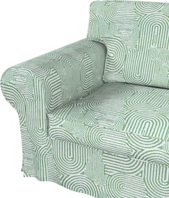 Potah na pohovku IKEA Ektorp 2-místná s lenoškou barva zelená látka pletený vzor, vzorované