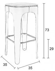 Barová židlička Up-High, WLL, černá White Label Living 1500240