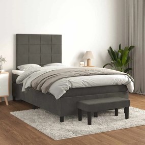 Box spring postel s matrací tmavě šedý 120x190 cm samet 3270470