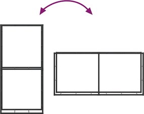 vidaXL Stojan na palivové dřevo černý 100x30x209 cm ocel