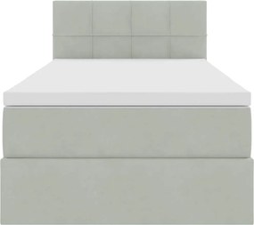Postel s úložným prostorem s čelo Světle šedá 90 x 200 cm samet 3370731