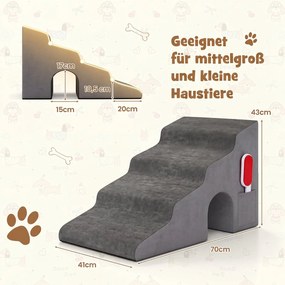 Costway Schodiště pro psy 4 Schody Pet Schody 43 cm vysoké s otvorem