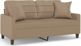 2místná pohovka s polštáři cappuccino 140 cm umělá kůže 3200807