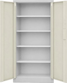 Kovová kancelářská skříň se zámkem na kód šedá, dub sonoma, 900x1850x400 mm: DANIEL Eco Design