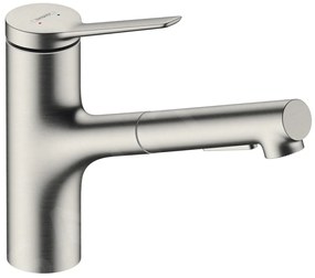 Hansgrohe Zesis M33, dřezová baterie 150, s výsuvnou sprškou, vzhled nerezový 74800800