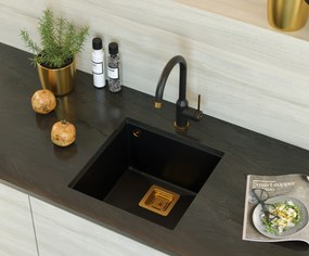 Kuchyňská dřezová baterie QUADRON INGRID Q LINE černá matná/měděná
