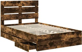 Rám postele s čelo Kouřový dub 120 x 200 cm Inženýrské dřevo 3411846