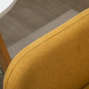 HOMCOM Dvoumístná pohovka s polštáři, nastavitelné podnožky, sametový polyester, pěna, kompaktní design, 2místná, přírodní+žlutá| Aosom