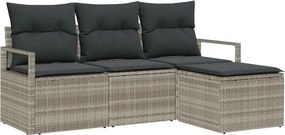 Set pohovek 4 ks Světle šedá polyratan 3346332