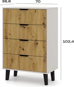 Komoda Borg Duo 4Š kašmír / dub artisan