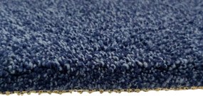 Lano, Metrážový koberec Supersoft 710 tm. modrý, šíře 4m, modrá, ab (mřížka), ložnice