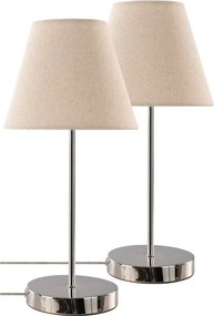 Béžová/v leskle stříbrné barvě látková stolní lampa (výška 39 cm) Lasse – Jotex