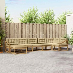 Venkovní pohovková souprava 7 ks Bílá a béžová 3386777