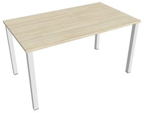 Stůl jednací rovný délky 140 cm - Hobis Uni UJ 1400 Dekor stolové desky: akát, Barva nohou: bílá