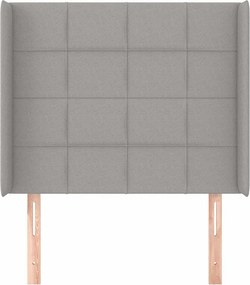 Čelo postele typu ušák světle šedé 83x16x118/128 cm textil 3119554
