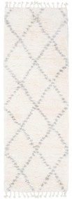 Kusový koberec shaggy Karo krémově šedý atyp 70x200cm