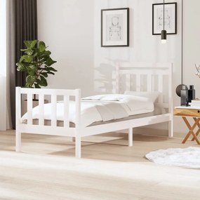 vidaXL Rám postele 90 x 190 cm Single masivní dřevo [3100685] Barva: Bílá