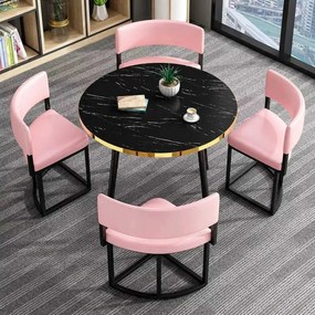 LuxuryForm DESIGN Jídelní set MONTE 4+1 - růžový / černý
