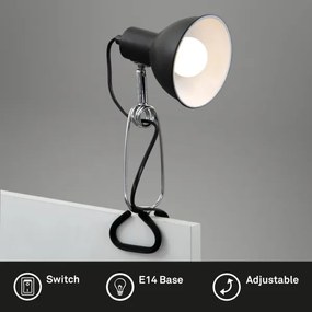 Briloner 2790-015 - Lampa s klipem FIX 1xE14/8W/230V černá/lesklý chrom