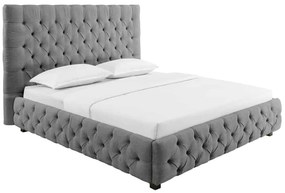 Designová postel Laney Chesterfield 180 x 200 cm šedá
