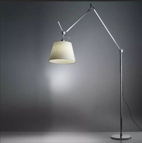 Artemide 0779010A+0780030A+0564010A Tolomeo Mega Terra 42, designová stojací lampa s vypínačem pro 1x150W E27, pergamenové stínítko, max 334cm