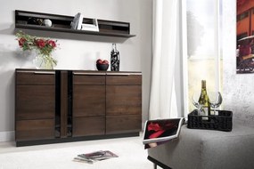 Casarredo - Komfort nábytek Vitrína PORTI P-11 pravá, masiv dub čokoládový