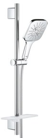 Grohe Rainshower SmartActive 130 Cube - Set pro upevnění na zeď se 3 proudy, sprchová tyč 600 mm, omezovač průtoku 6,8 l/min, chrom 26585000