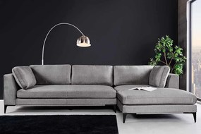 Designová rohová sedačka Sashanique 313 cm šedý samet - pravá