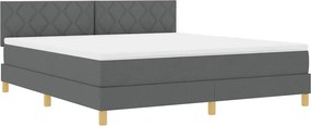 Postel s boxspringem s polštářem Tmavě šedá 180 x 200 cm textil 3339015