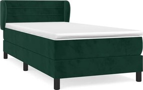 Box spring postel s matrací tmavě zelená 80 x 200 cm samet 3127520