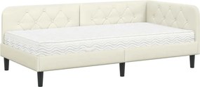 Rohový rám postele Krémová 90 x 200 cm samet 3394161