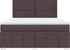 Box spring postel s matrací tmavě hnědá 180x200 cm textil 3291743