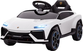 AIYAPLAY dětské elektrické auto Lamborghini 12V s 2,4G dálkovým ovládáním a 2 motory, max. 4 km/h, bílá