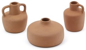 Oranžové terakotové vázy v sadě 3 ks (výška 6 cm) Sofra – Kave Home