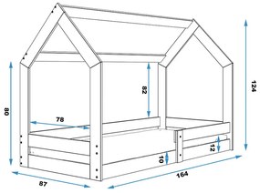 b2b1 BMS-group Dětská postel Domek 1 80x160 cm, bílá + rošt a matrace ZDARMA