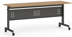 Mobilní stůl PRIMO MOBI, 180x60 cm, černá podnož, buk
