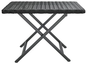 Skládací stolek černý 45 x 35 x 32 cm polyratan - Default Title