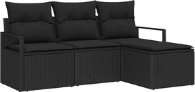 Set pohovek 4 ks Černá polyratan 3355002