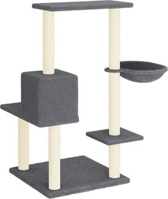 Škrabadlo pro kočky se sisalovými sloupky tmavě šedé 95 cm 172075