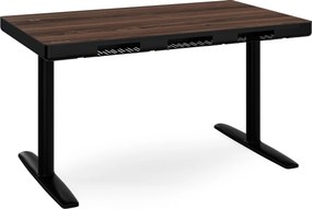 Elektrický psací stůl sit-stand se zásuvkou a bezdrátovou nabíječkou Qi černý/ořech, 1200 mm: ELLIS