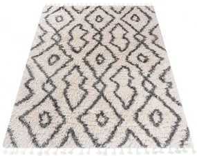 Kusový koberec Shaggy AZTEC FN30A Krémový Rozměr: 60x100 cm