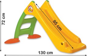 Dorex Zahradní skluzavka pro děti s 3stupňovým žebříkem, žlutá, 130 cm, 424