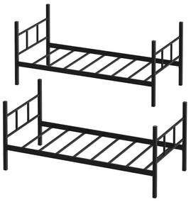 Kovová patrová postel MAVEN 90x200 cm černá nosnost 2x100 kg